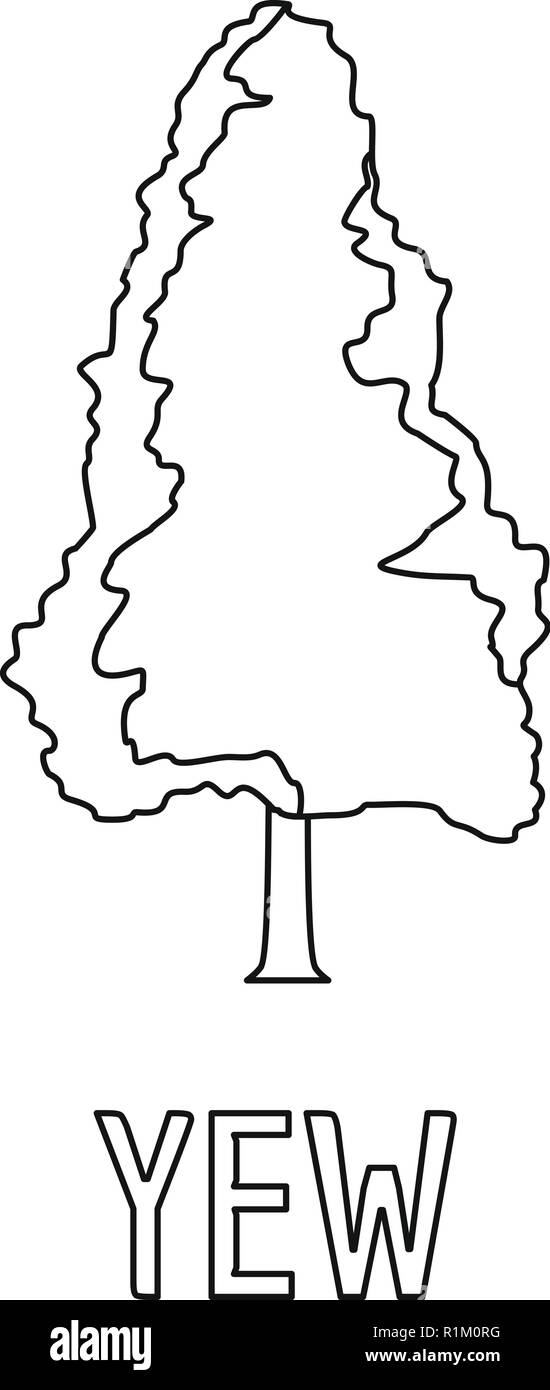 Yew icon. Outline illustration of yew vector icon for web Stock Vector ...