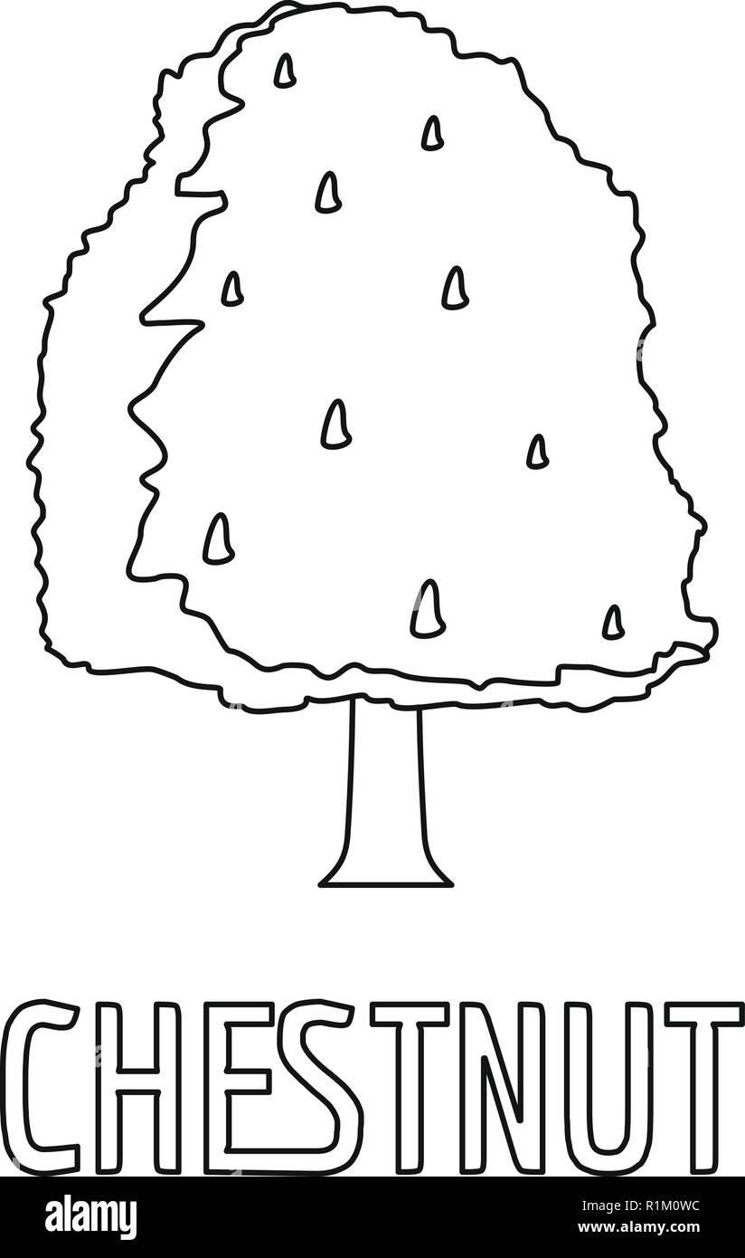 Chestnut icon. Outline illustration of chestnut vector icon for web ...