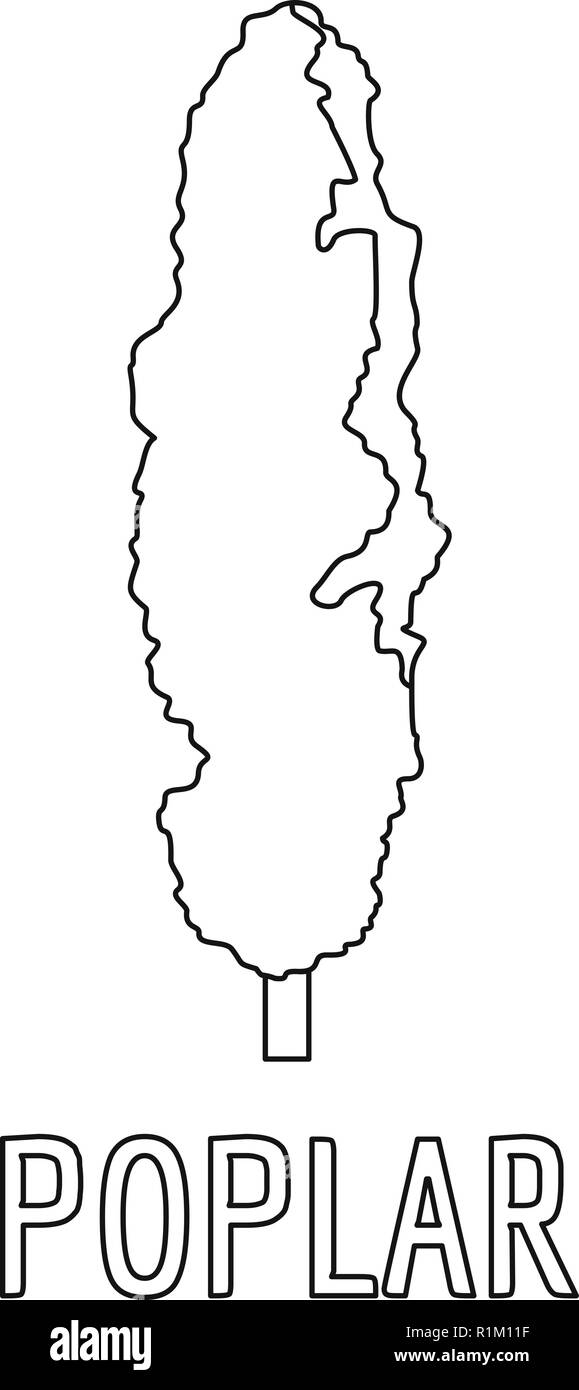 Poplar icon. Outline illustration of poplar vector icon for web Stock ...