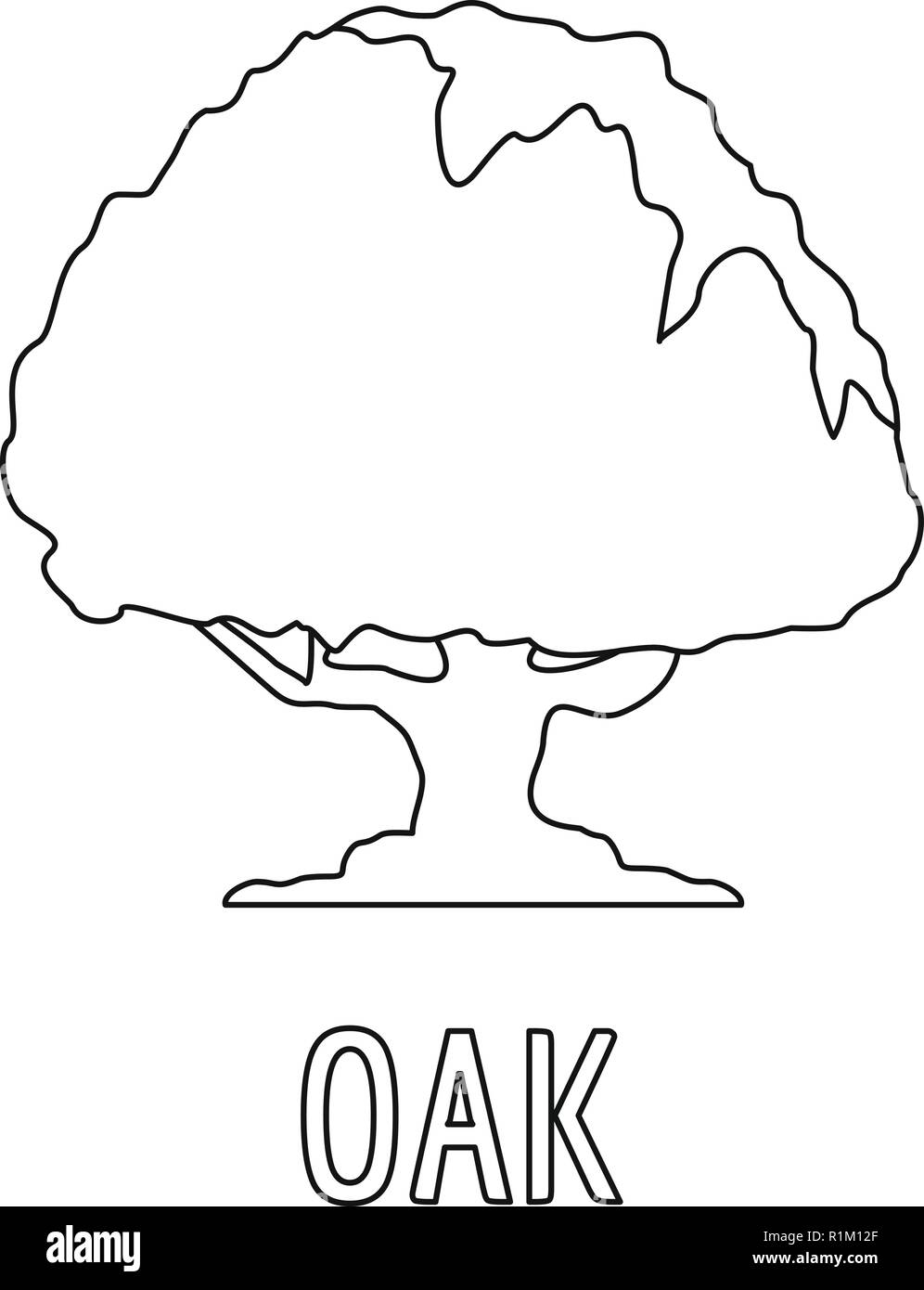 Oak icon. Outline illustration of oak vector icon for web Stock Vector ...