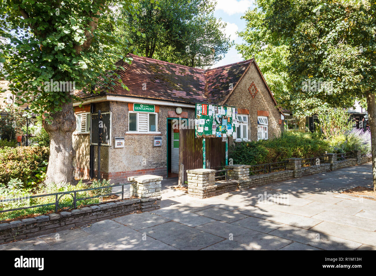 The public toilets in Pond Square, Highgate Village, London, UK. The ...