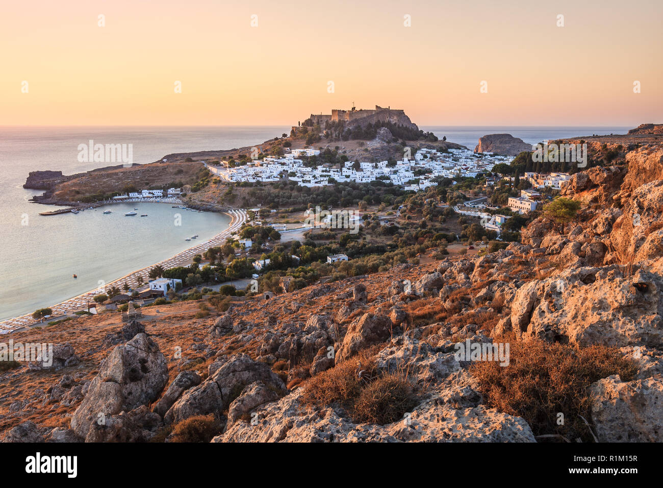 Lindos sunrise hi-res stock photography and images - Alamy