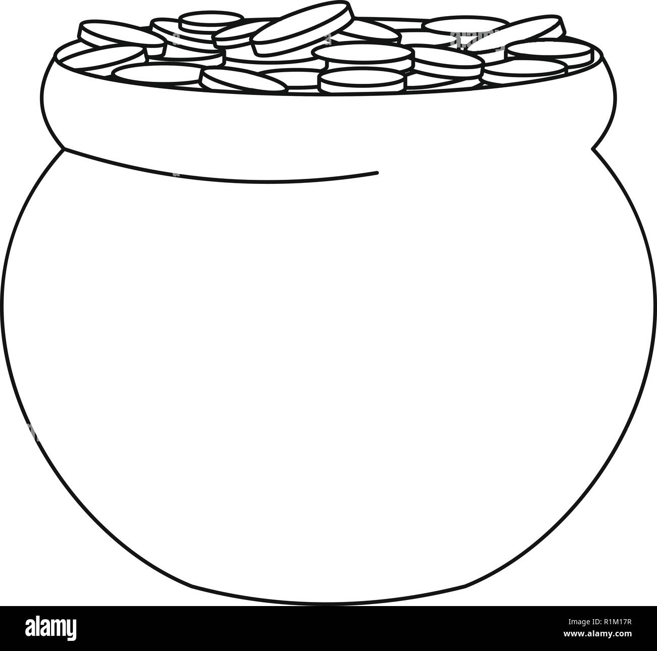 Potty with coin icon. Outline illustration of potty with coin vector ...