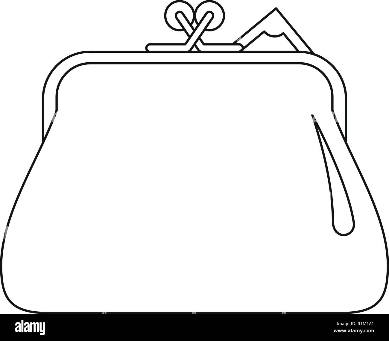 Small wallet icon. Outline illustration of small wallet vector icon for ...