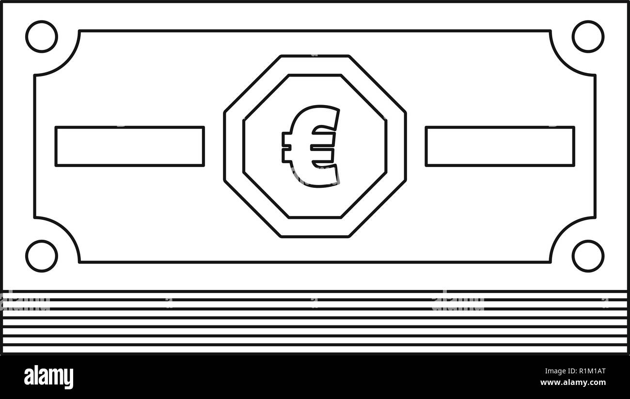 Euro cash icon. Outline illustration of euro cash vector icon for web ...