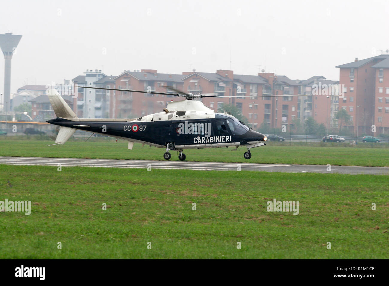 Agusta A109 Nexus helicopter flying over Torino , Piedmont Italy Stock ...