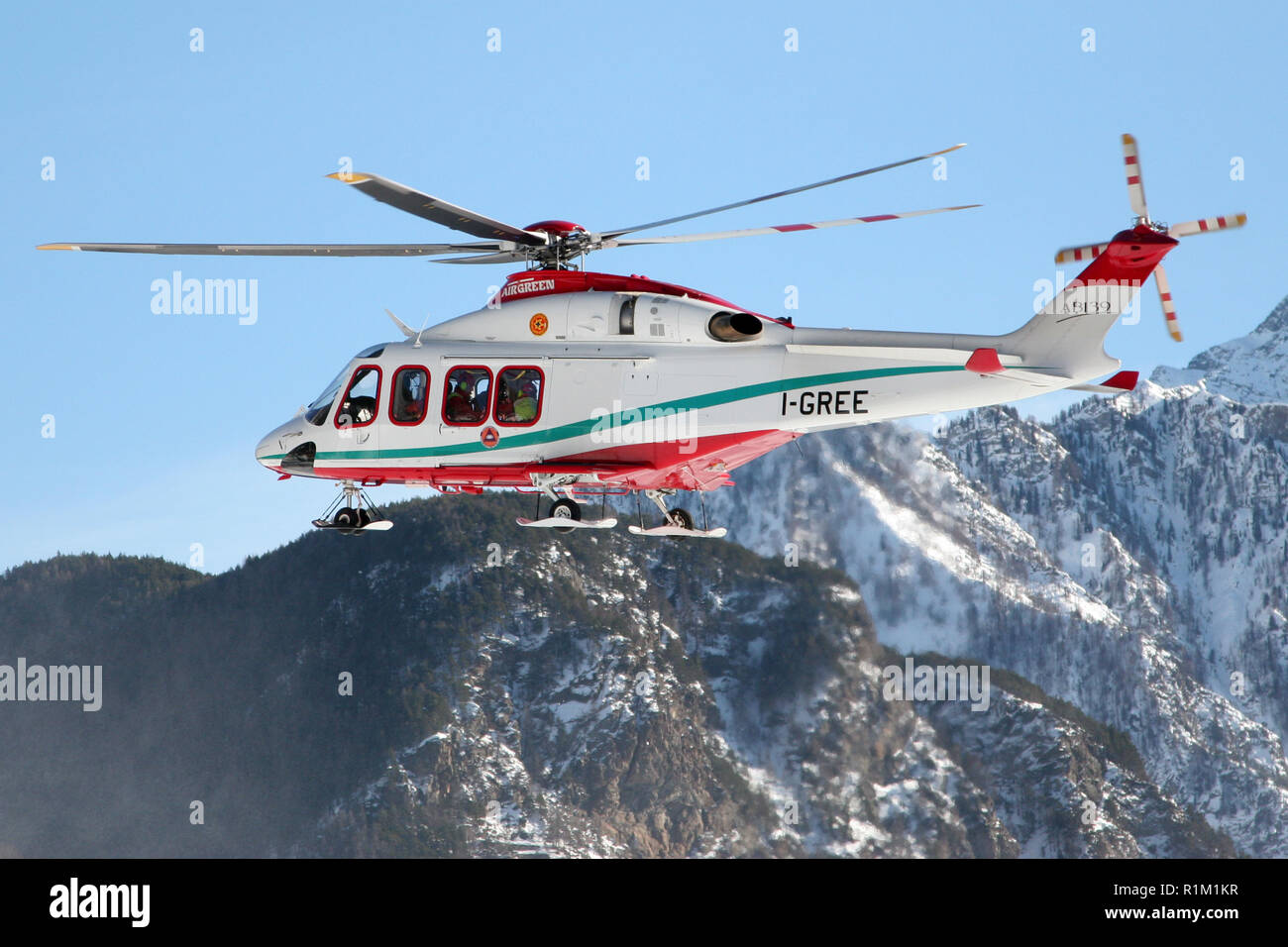 Alpine helicopter rescue during a rescue operation in Valle D'Aosta ...