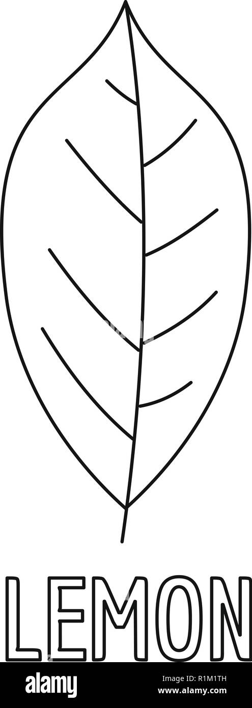 Lemon leaf icon. Outline illustration of lemon leaf vector icon for web ...