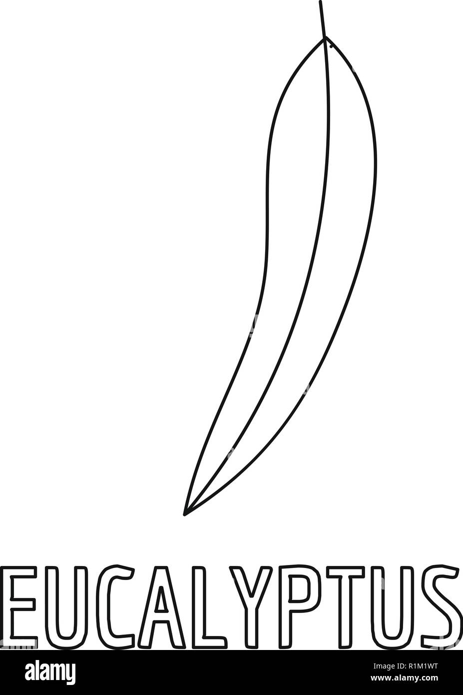 Eucalyptus leaf icon. Outline illustration of eucalyptus leaf vector ...