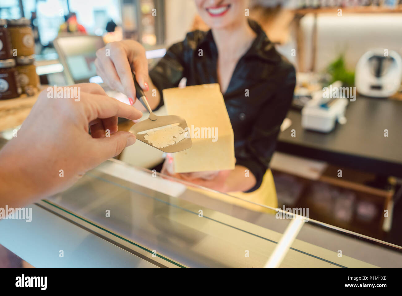 Customer testing food hi-res stock photography and images - Alamy