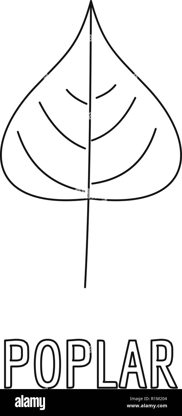 Poplar leaf icon. Outline illustration of poplar leaf vector icon for ...