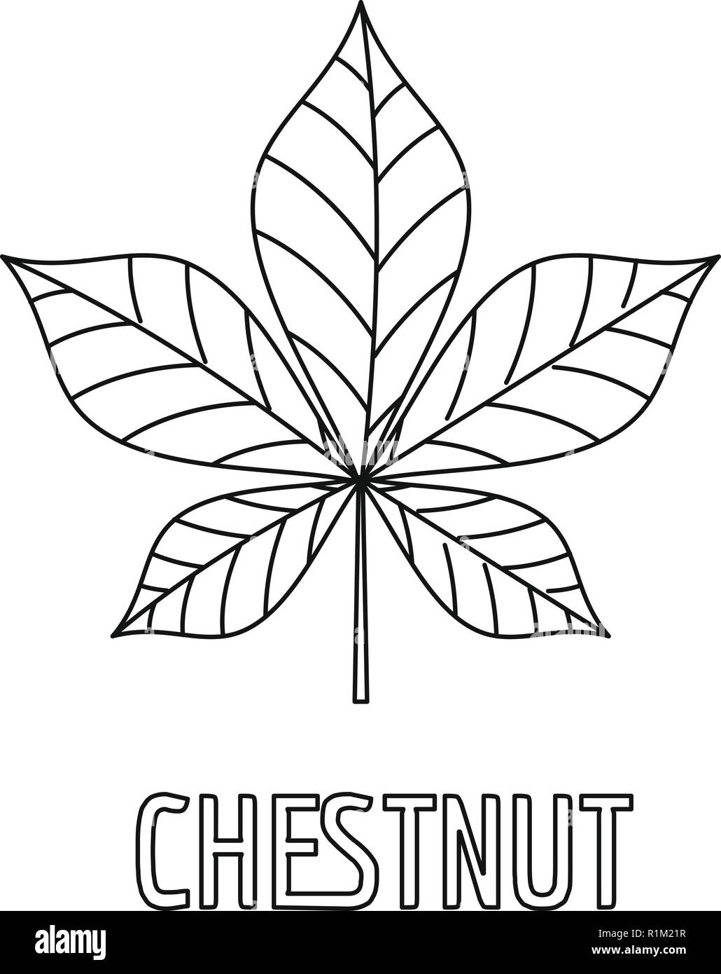 Chestnut leaf icon. Outline illustration of chestnut leaf vector icon ...