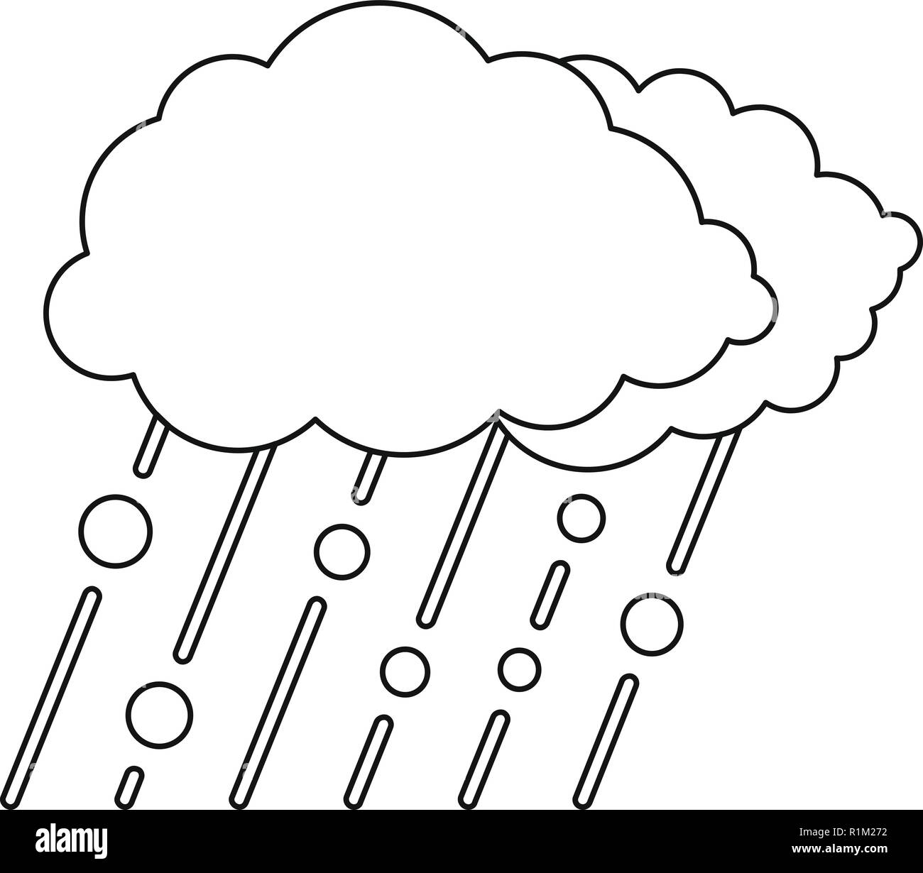 Snow and rain icon. Outline illustration of snow and rain vector icon ...