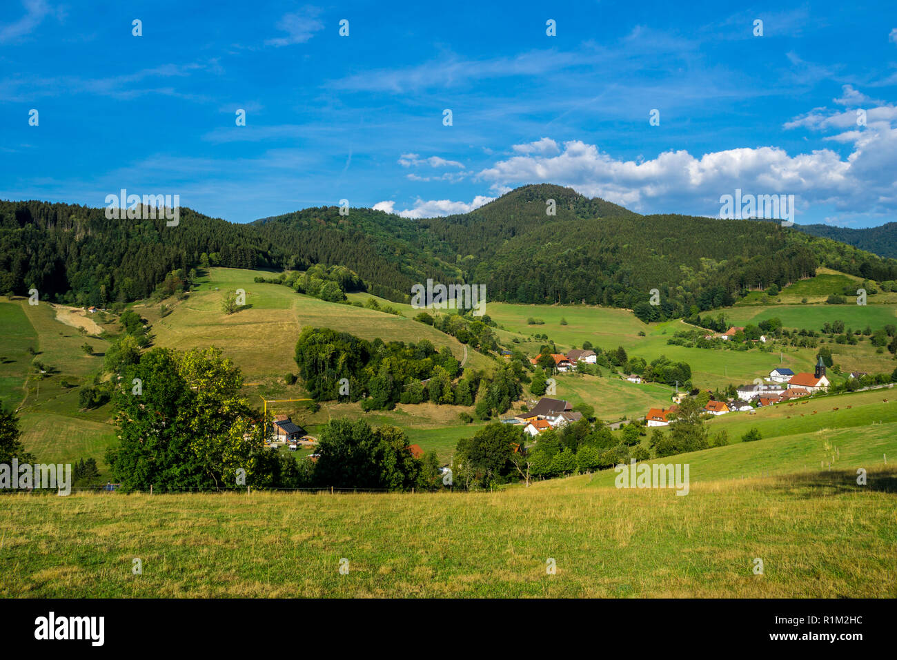 Germany, Untouched landscape of black forest village Elzach Yach Stock ...
