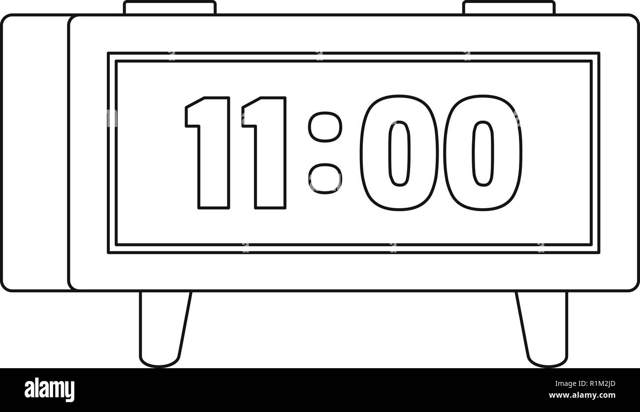 Digital clock icon. Outline illustration of digital clock vector icon ...