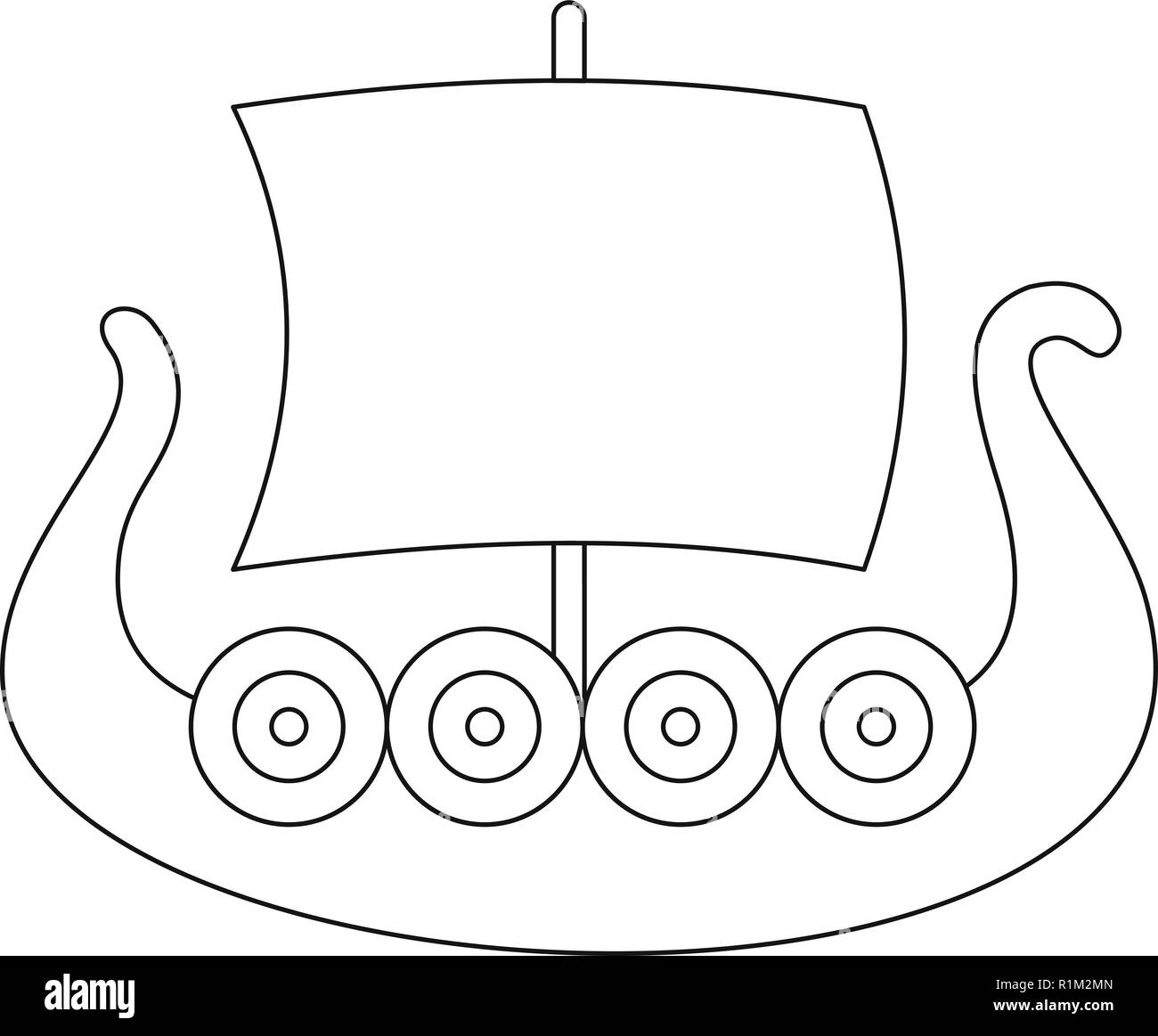 Ancient boat icon. Outline illustration of ancient boat vector icon for ...