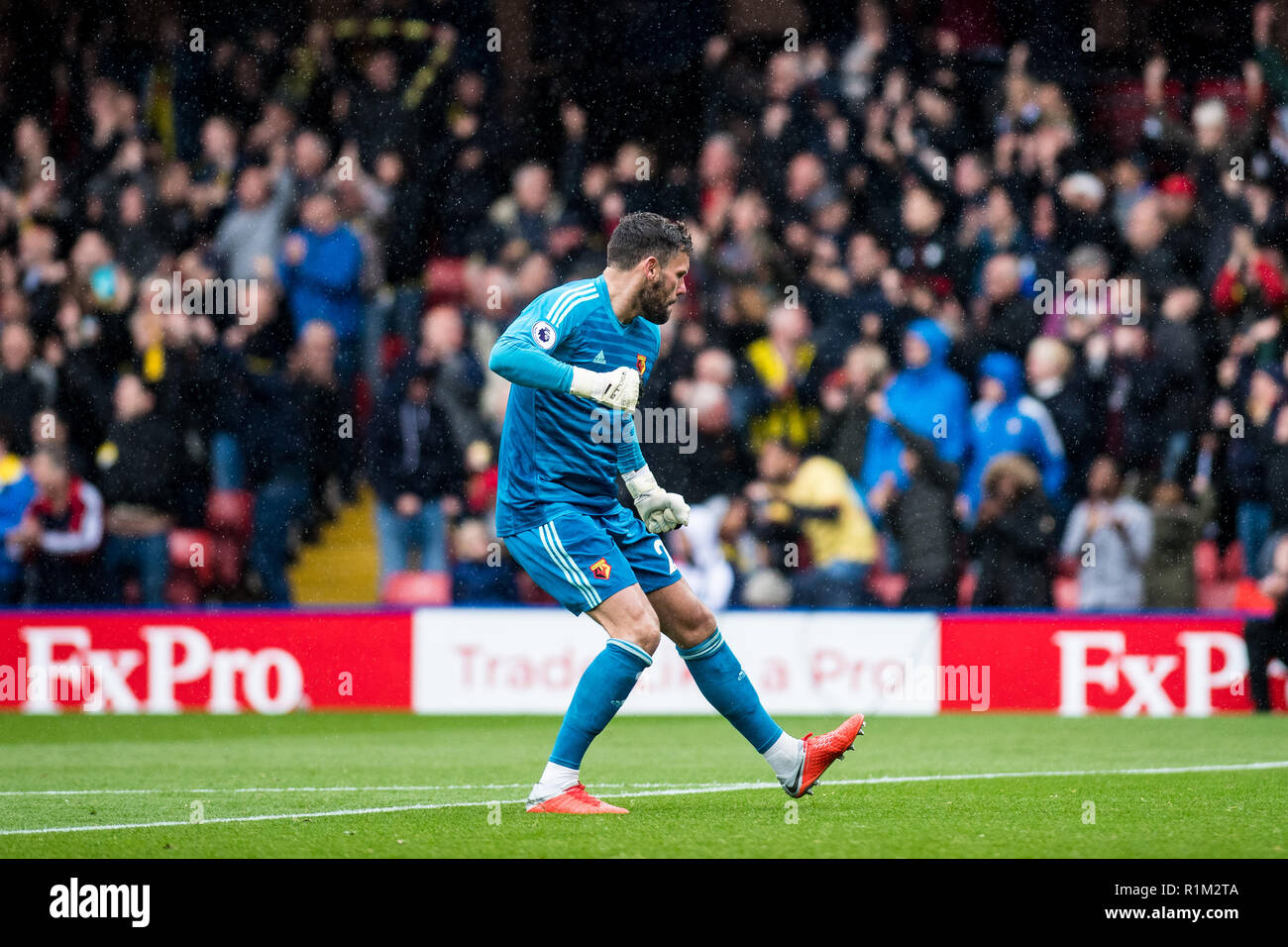 WATFORD, ENGLAND - AUGUST 26: Ben Foster (26) of Watford celebrate ...
