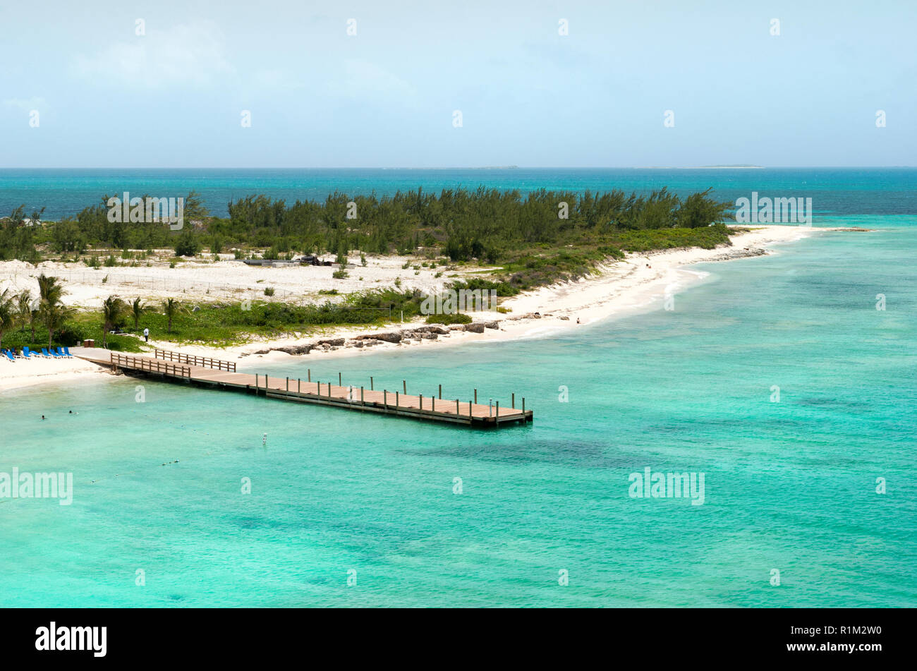 The aerial view of Grand Turk Island beach, tourist destination in ...