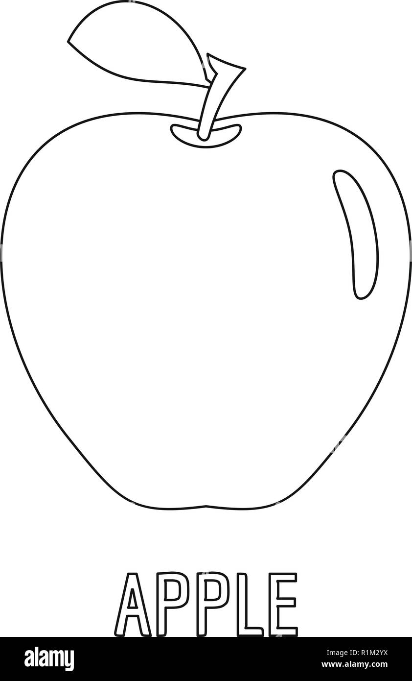 Apple icon. Outline illustration of apple vector icon for web Stock ...