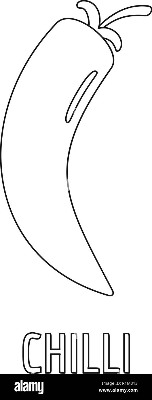 Chilli pepper icon. Outline illustration of chilli pepper vector icon ...