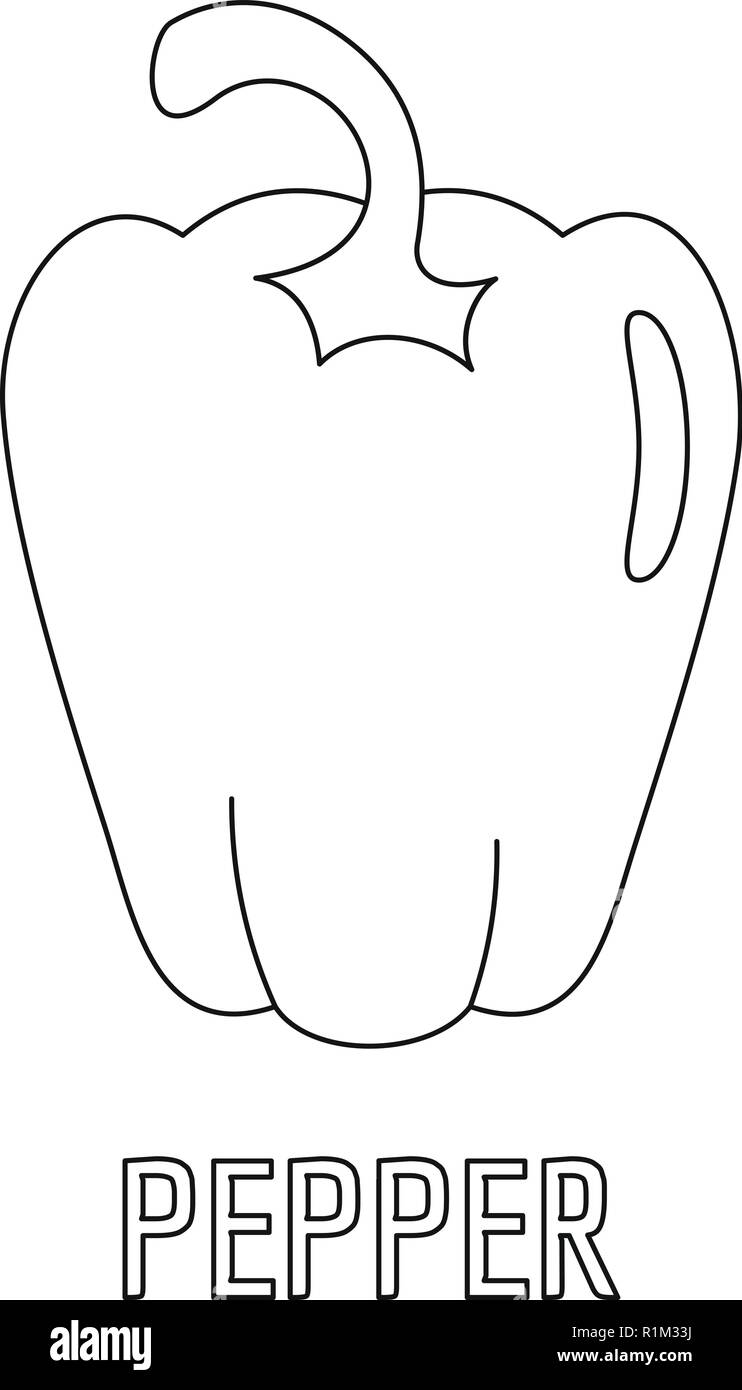 Pepper icon. Outline illustration of pepper vector icon for web Stock ...
