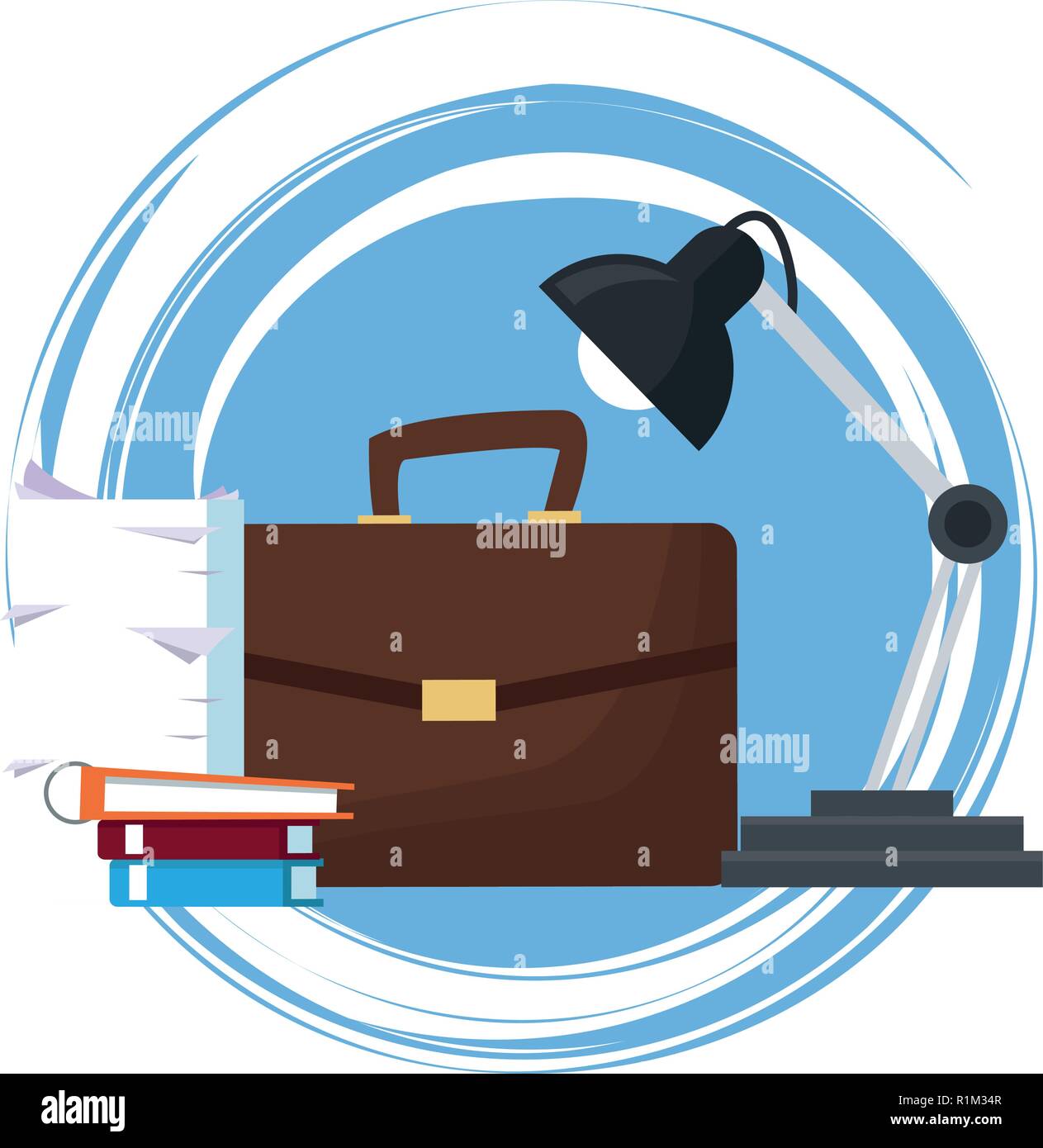 Business briefcase and office elements vector illustration graphic ...