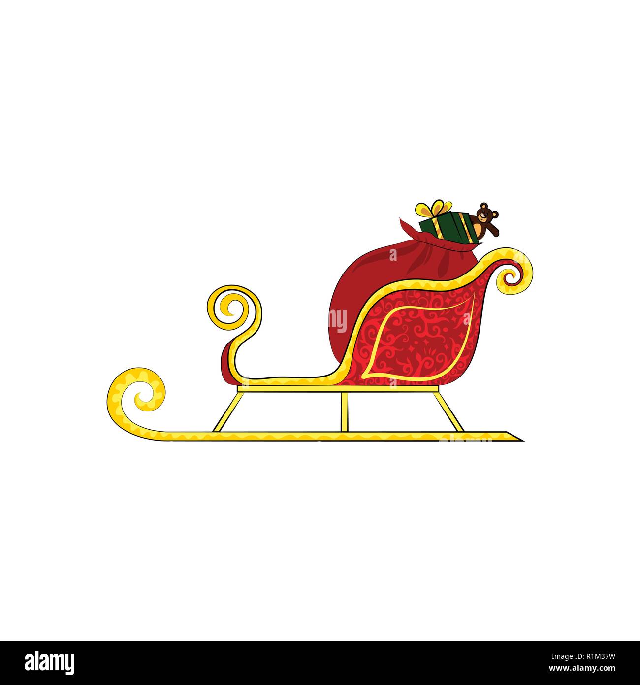 Traditional red sleigh Stock Vector Images - Alamy