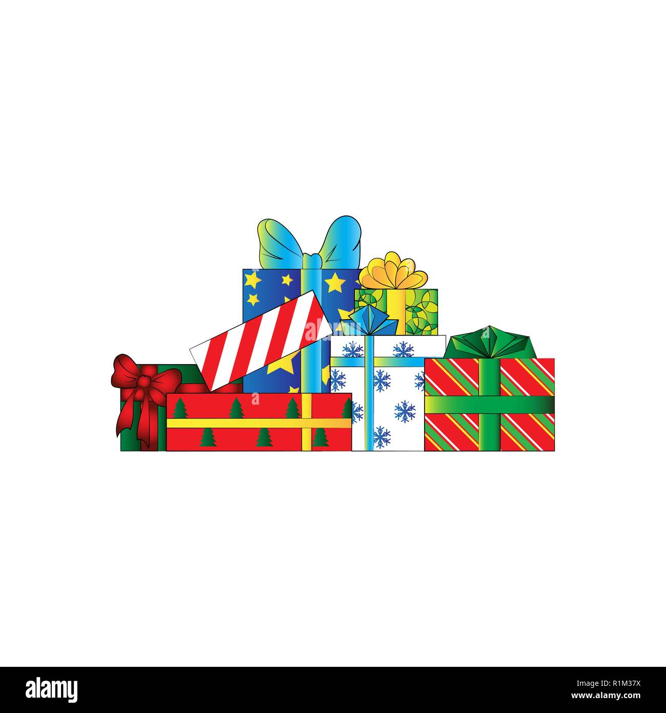 Christmas gifts in beautiful Stock Vector Images - Alamy