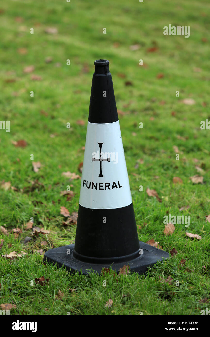 Plastic funeral traffic cone hi-res stock photography and images - Alamy