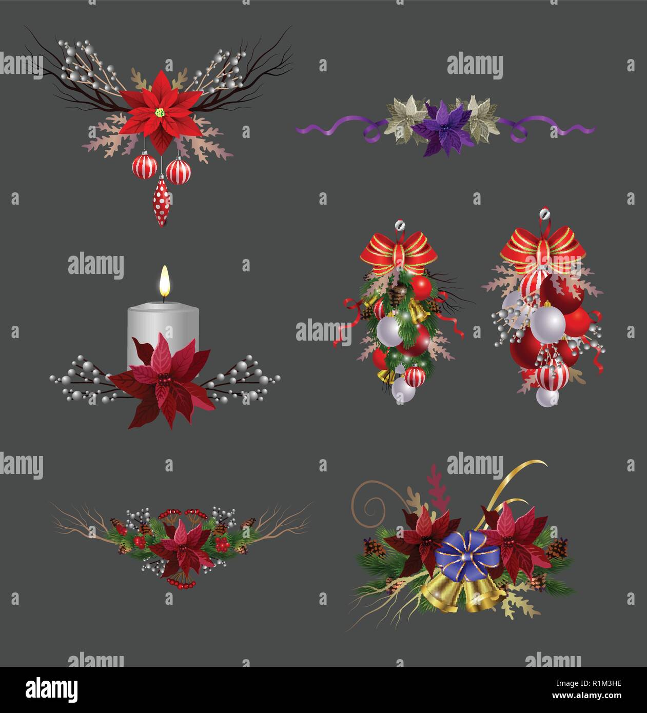 Christmas decoration set Stock Vector Image & Art - Alamy