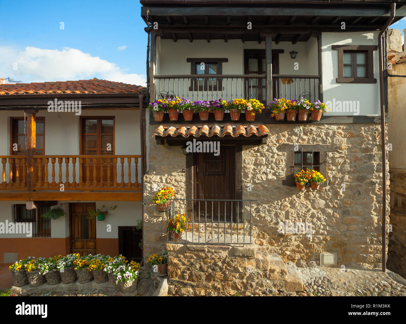 Traditional Architecture In Town Potes High Resolution Stock ...