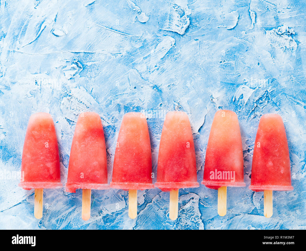 Top view of watermelon popsicles with copy space. Popsicle copyspace ...