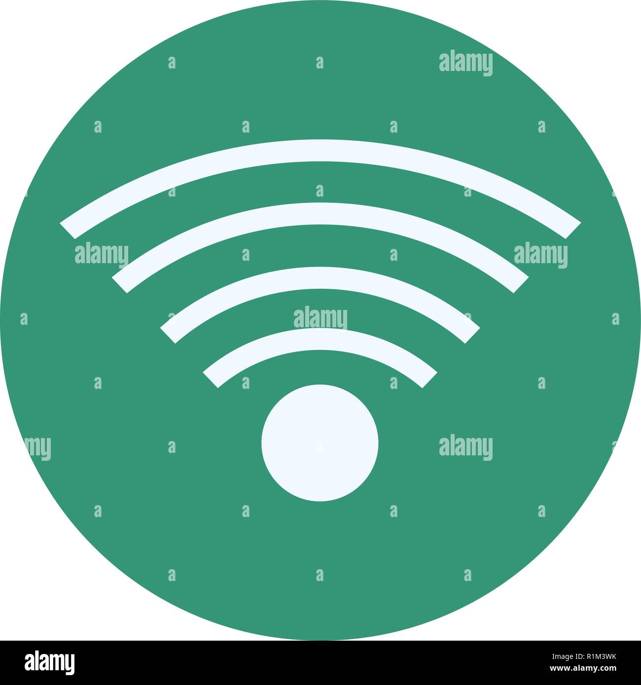 Wifi internet symbol green round icon vector illustration graphic ...
