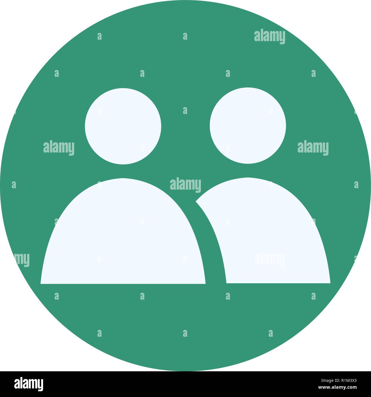 People contacts symbol green round icon vector illustration graphic ...