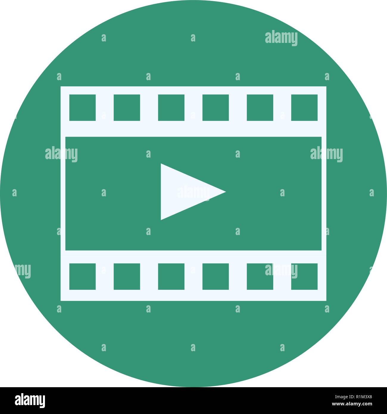 Video player symbol green round icon vector illustration graphic design ...