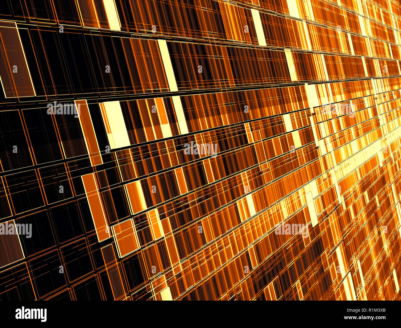 Golden technology or sci-fi backdrop - diagonal wall consist of ...