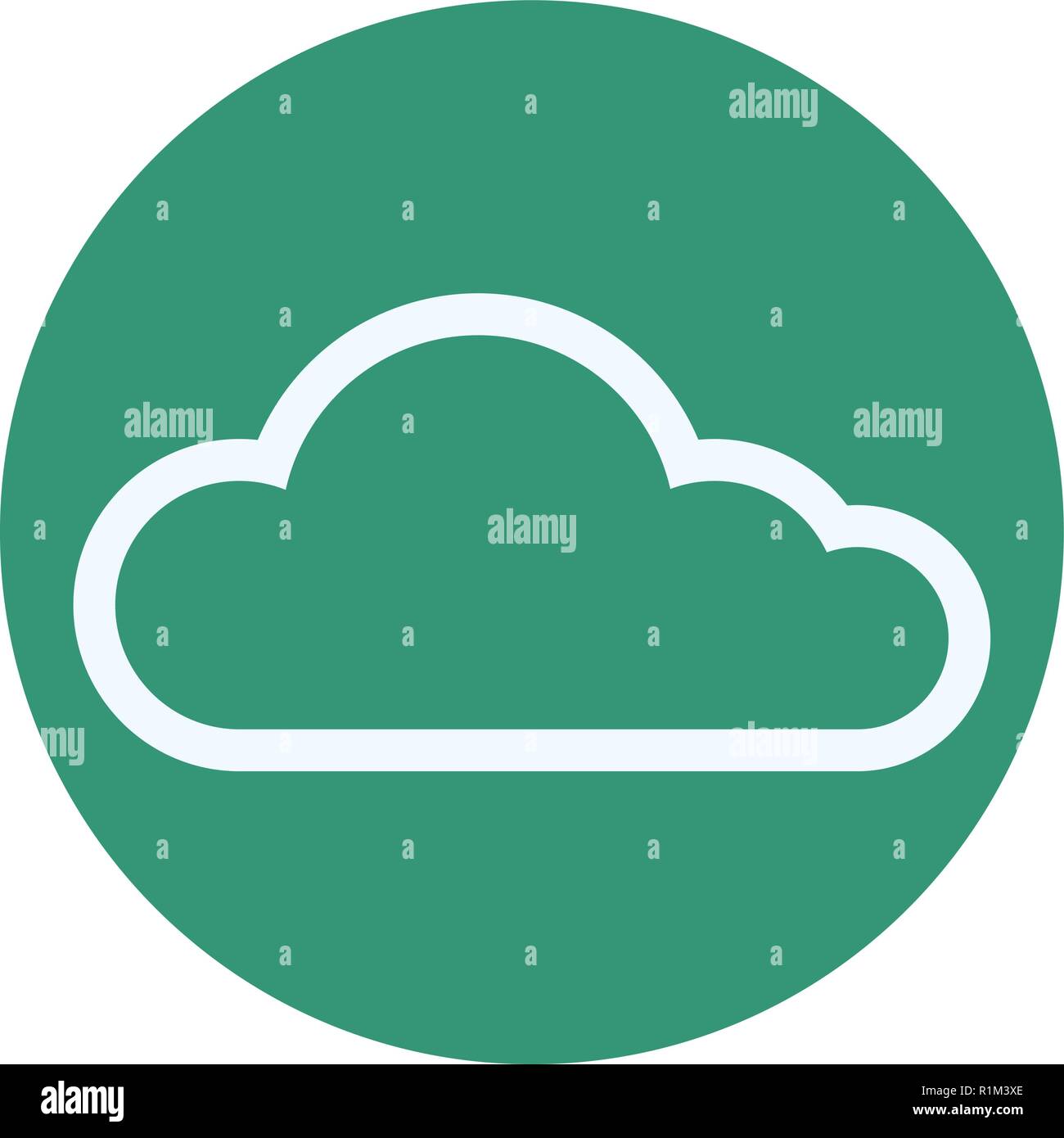 Cloud symbol isolated green round icon vector illustration graphic ...