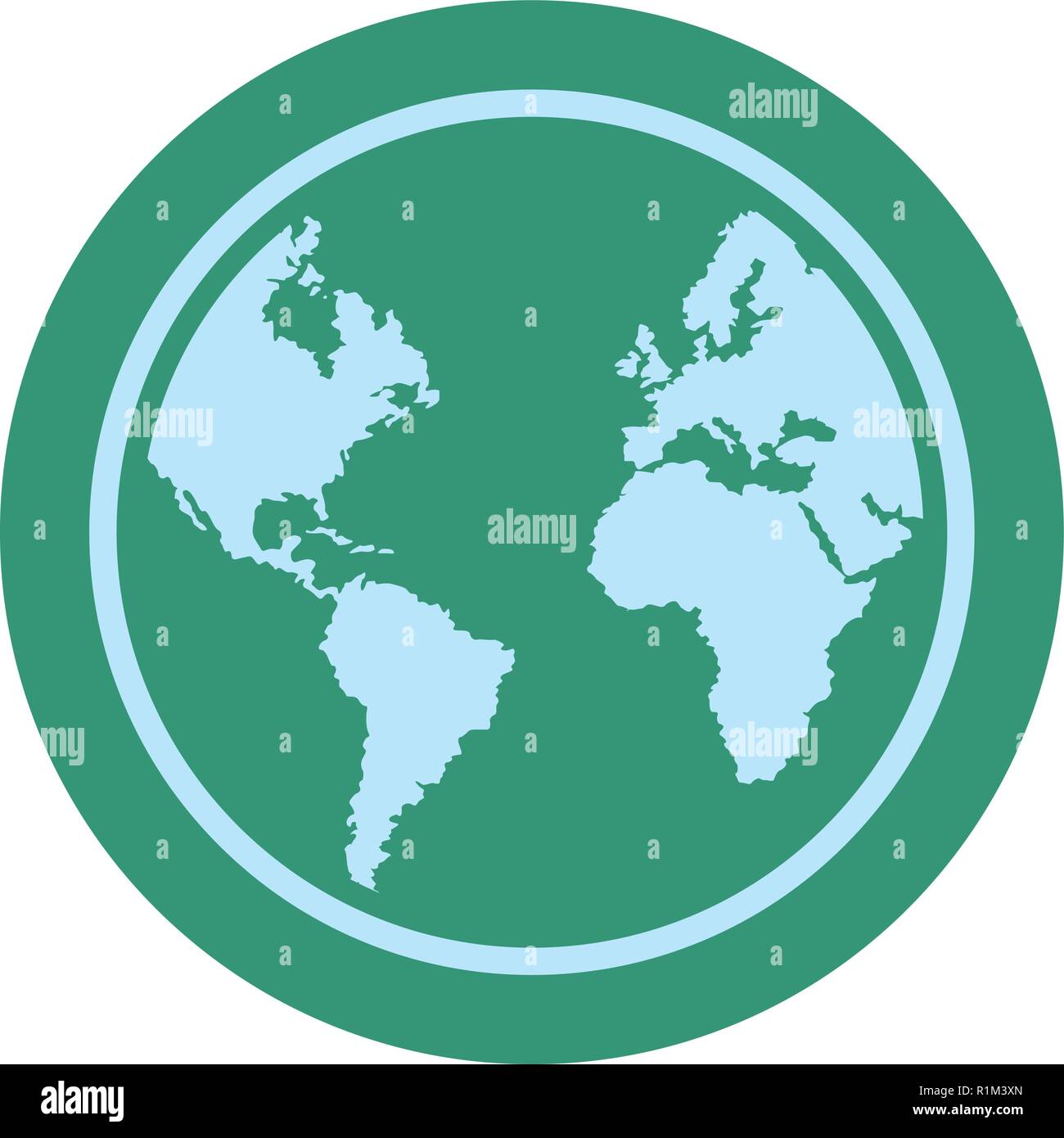 Earth world symbol green round icon vector illustration graphic design ...