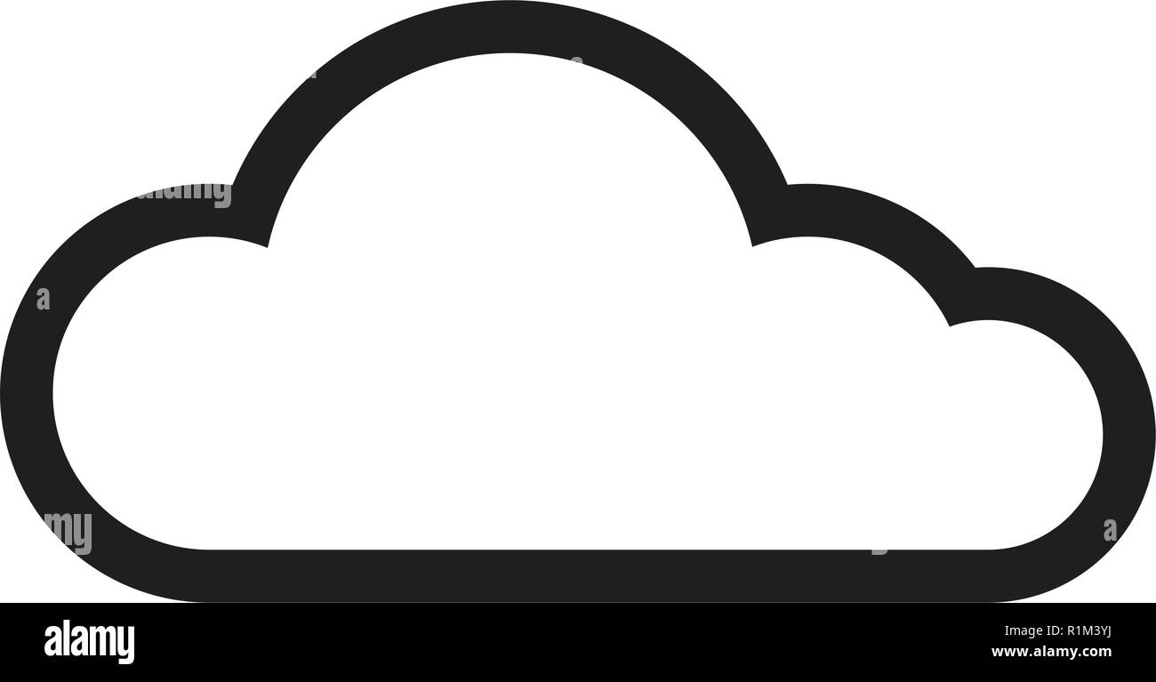 Cloud symbol isolated black and white vector illustration graphic ...