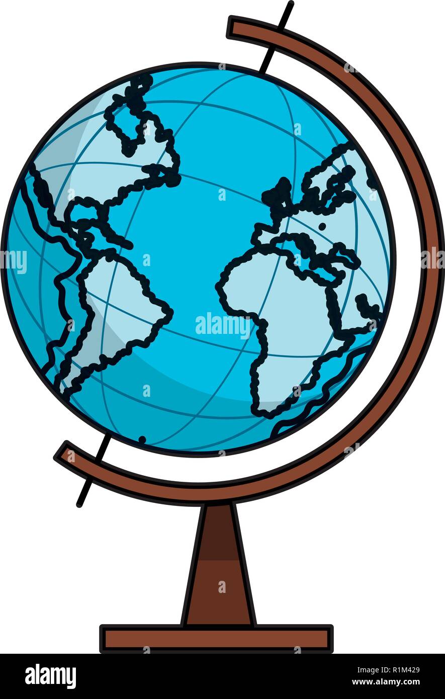 World map globe vector illustration graphic design Stock Vector Image ...
