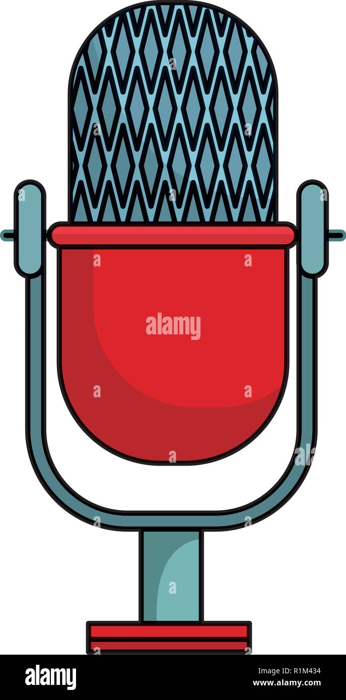 Vintage microphone device isolated vector illustration graphic design ...