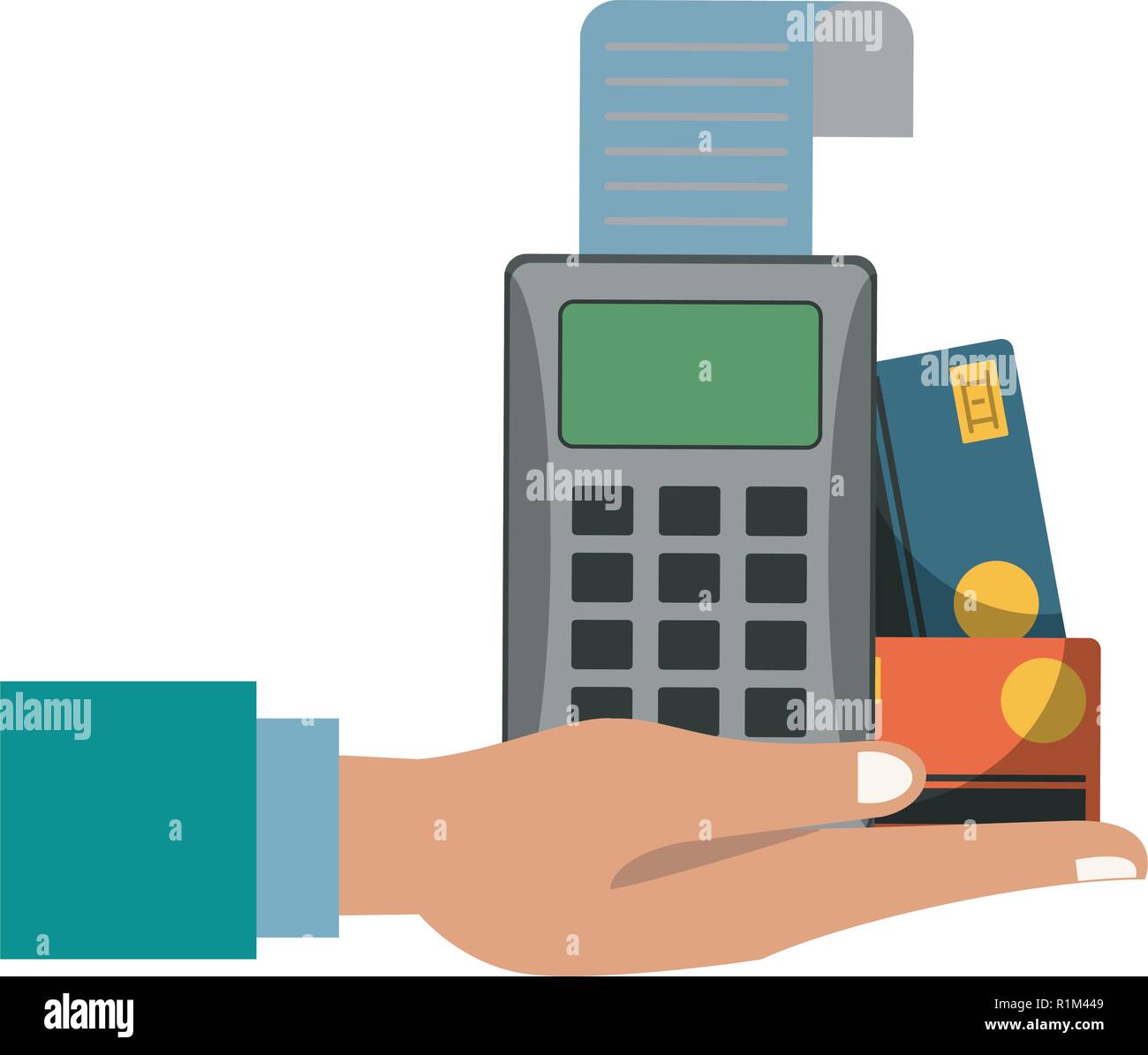 Credit card electronic payment with card reader vector illustration ...