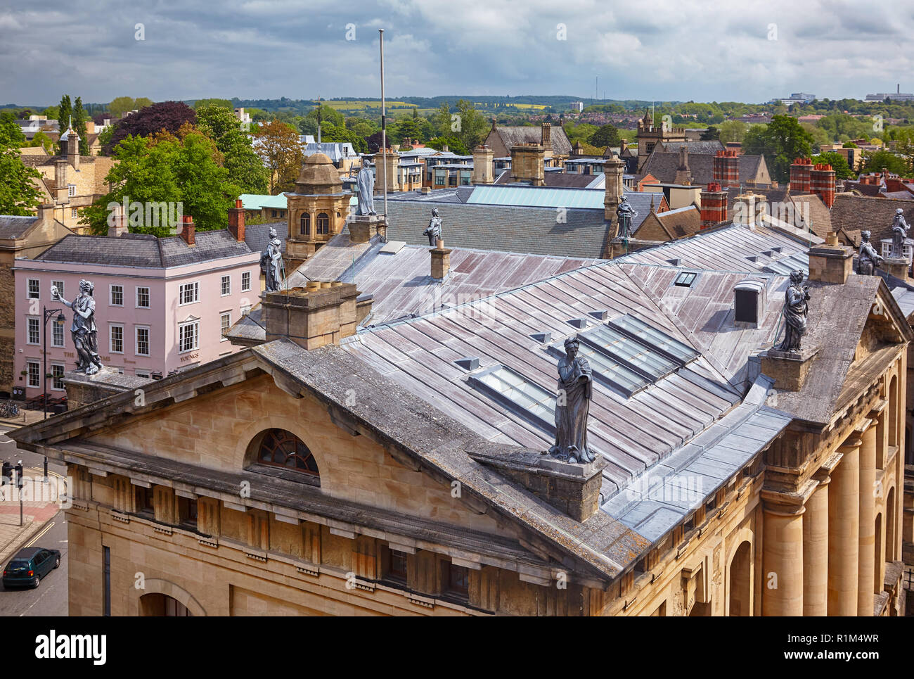 The view from the cupola of Sheldonian Theatre to the roof of Clarendon ...