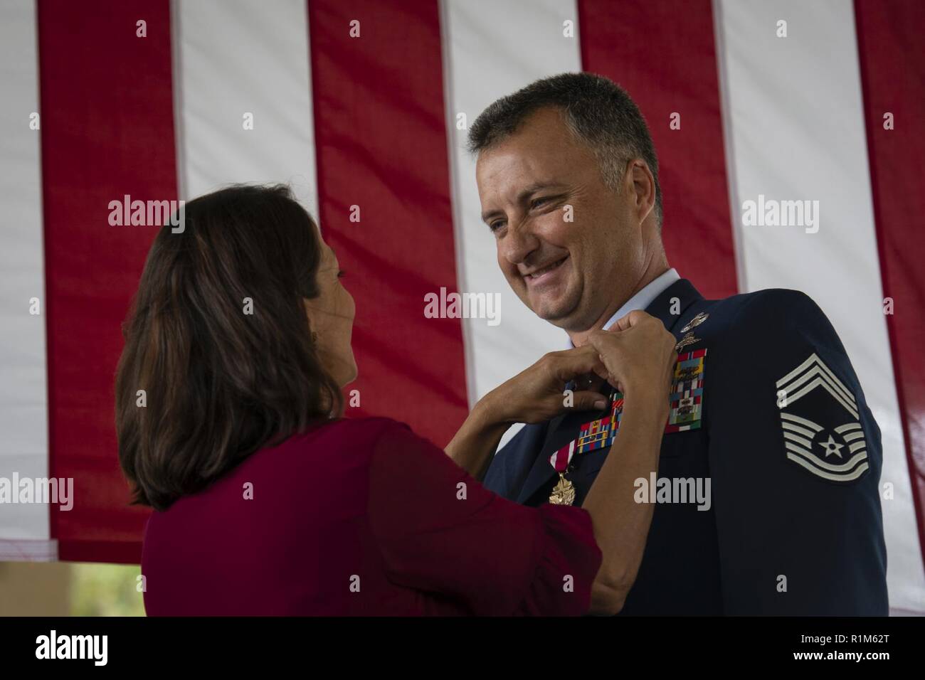 Chief Master Sgt. Michael West, right, a special tactics combat ...