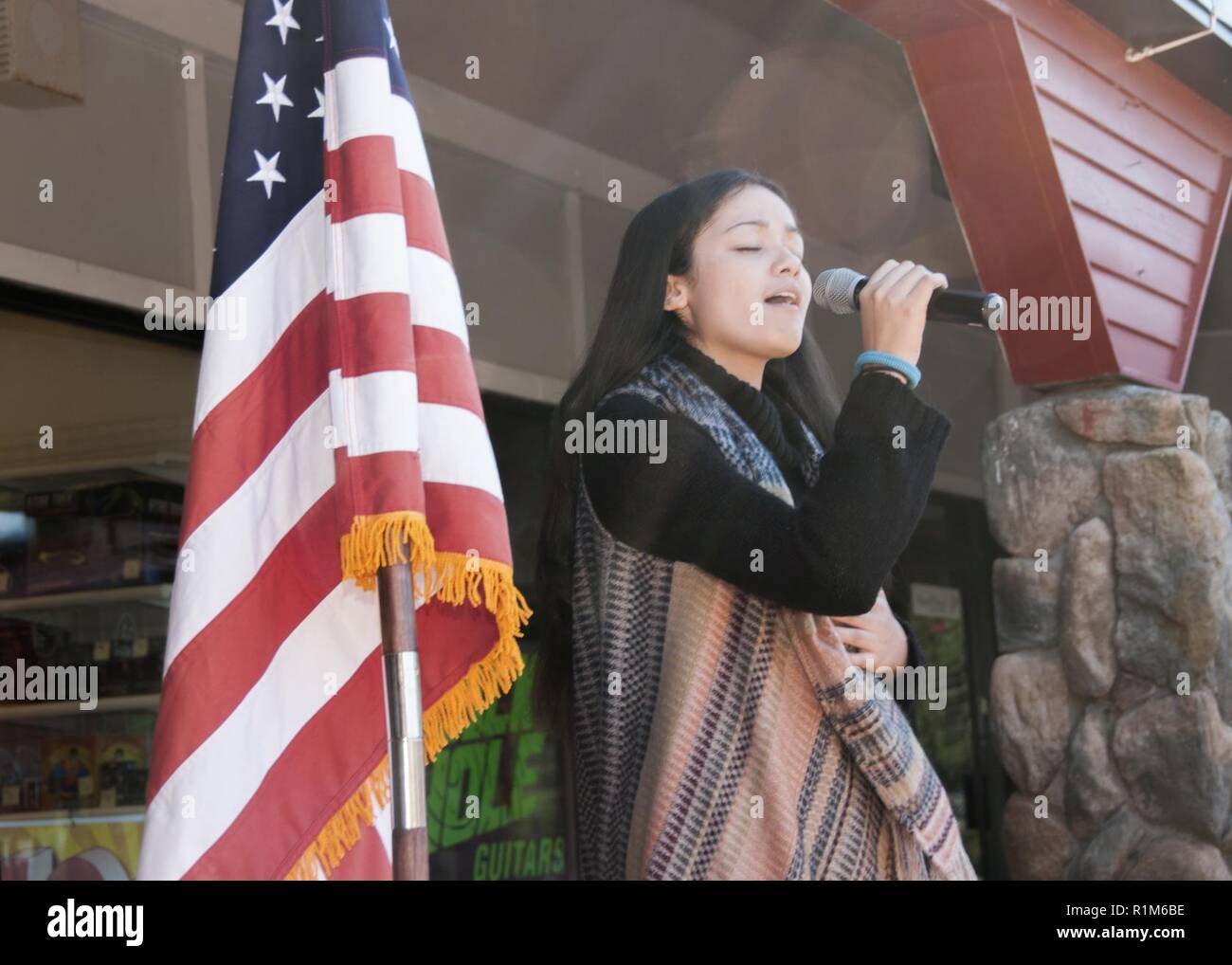 Madison Curbelo sings the national anthem at the Project New Hope ...