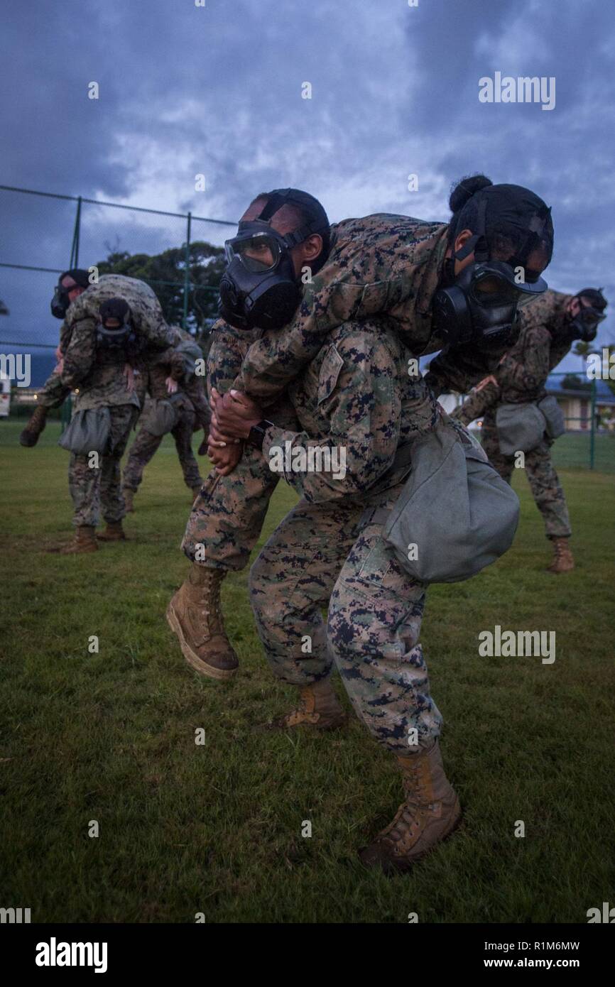 U.S. Marine Corps Lt. Col. Marshalee E. Clarke, commanding officer, Headquarters Battalion ...