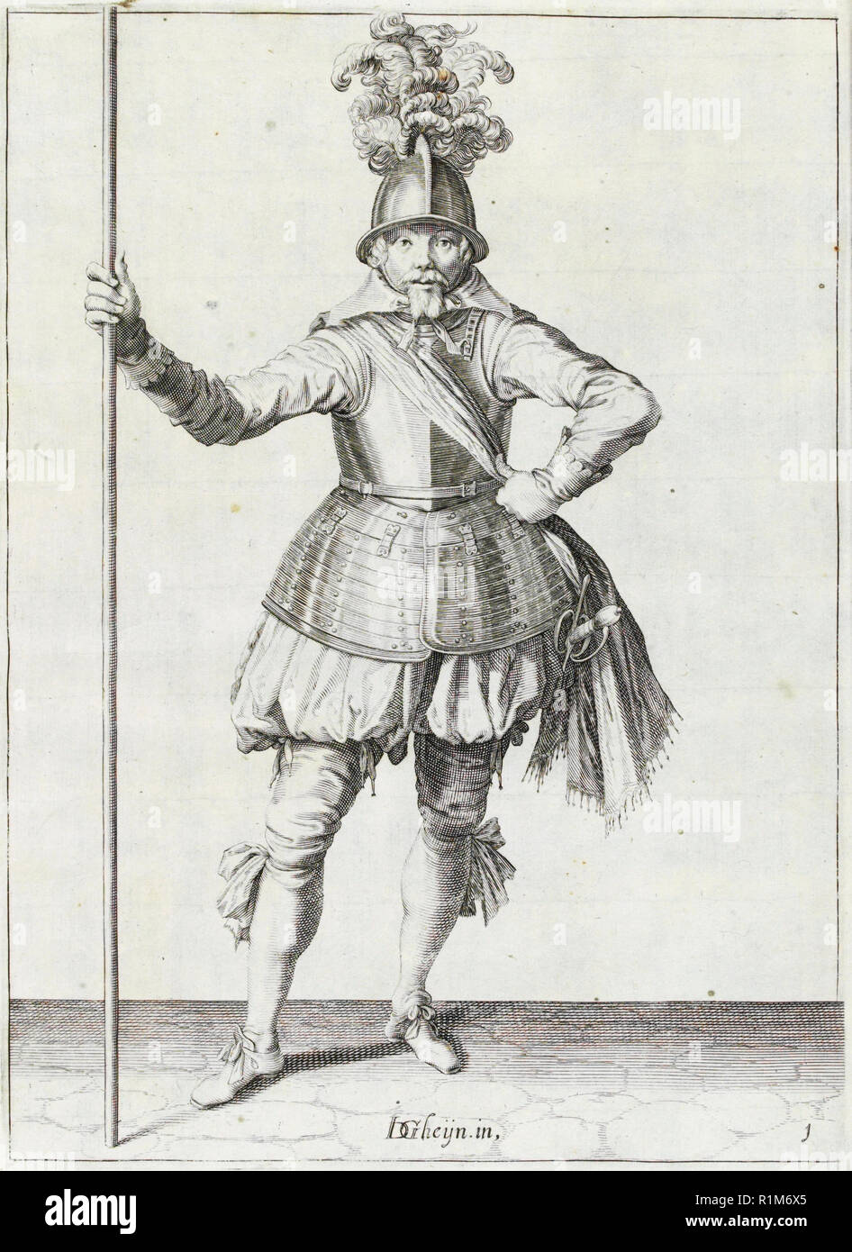 Pikeman, illustration from 'The Handling of Arms, Arquebuses, Muskets ...