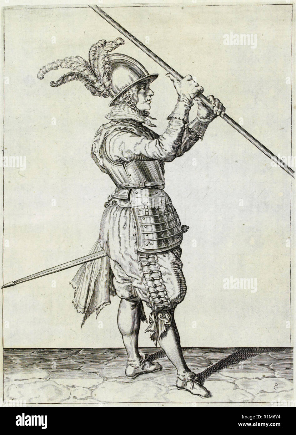 Pikeman, illustration from 'The Handling of Arms, Arquebuses, Muskets ...