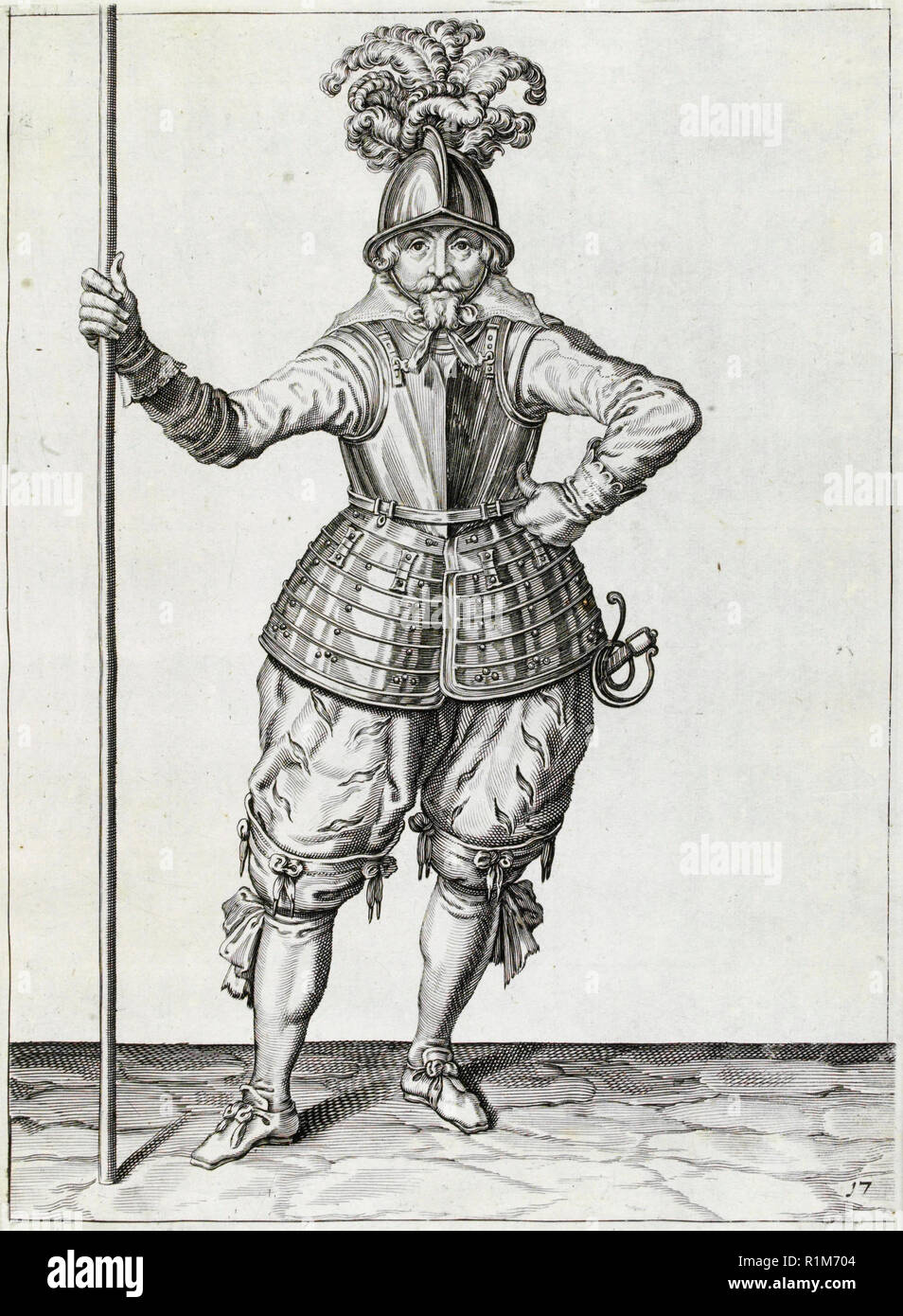 Pikeman, illustration from 'The Handling of Arms, Arquebuses, Muskets and Pikes', 1608 ...