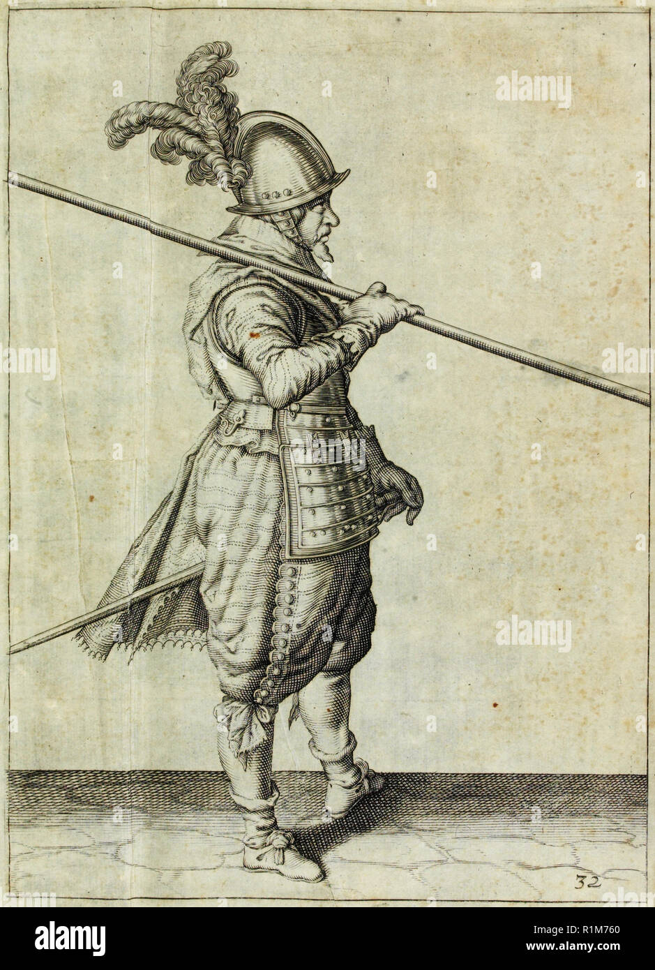 Pikeman, illustration from 'The Handling of Arms, Arquebuses, Muskets ...